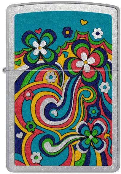 Zippo Chrome Flower Power Design Casaro Pipe